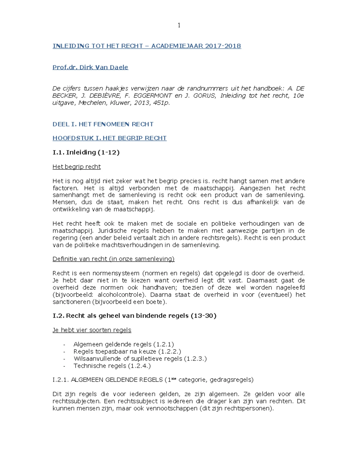 Recht Les 1: Objectief vs. Subjectief Recht en Hun Verschillen - Studocu