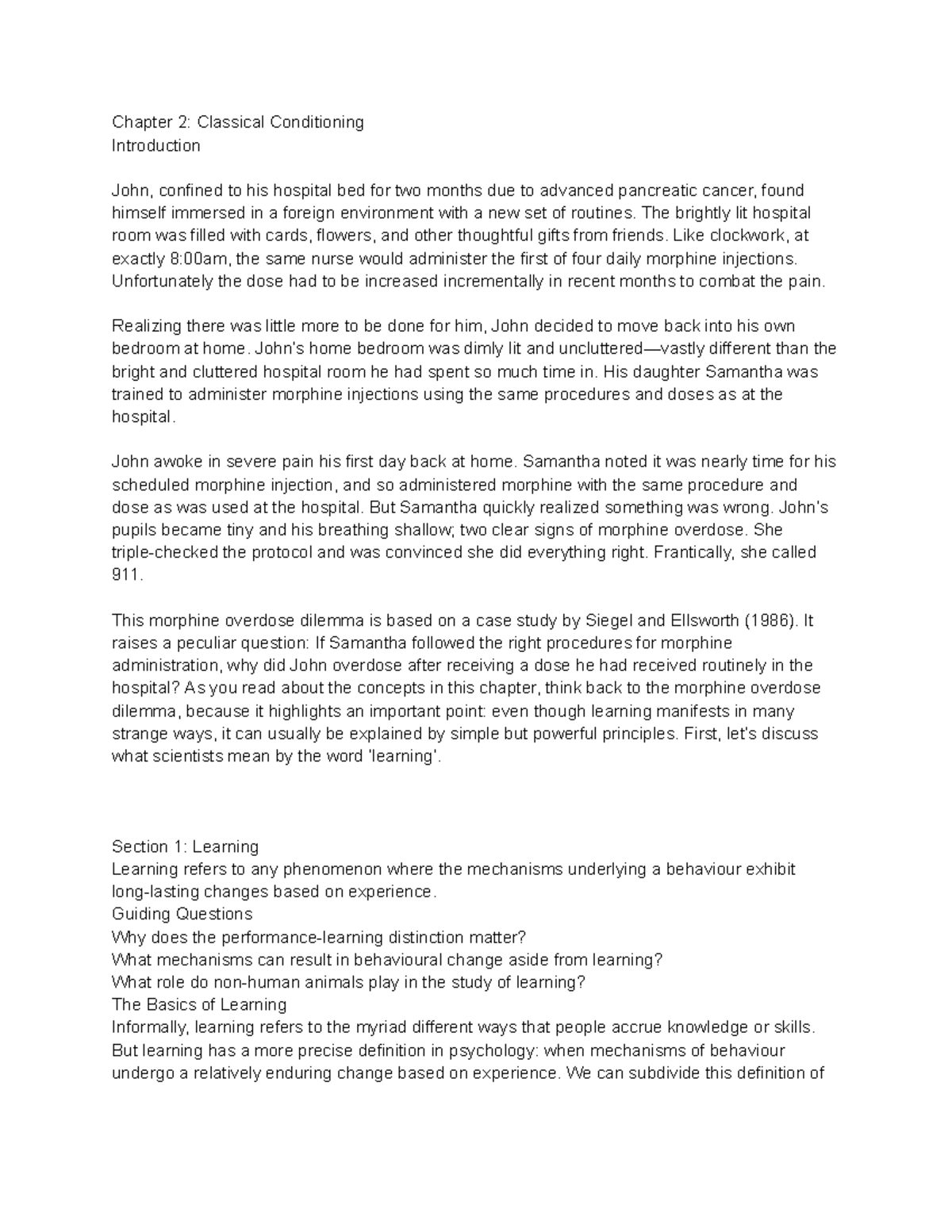 Psych 101: Chapter 2 - Classical Conditioning and Drug Tolerance Insights - Studocu