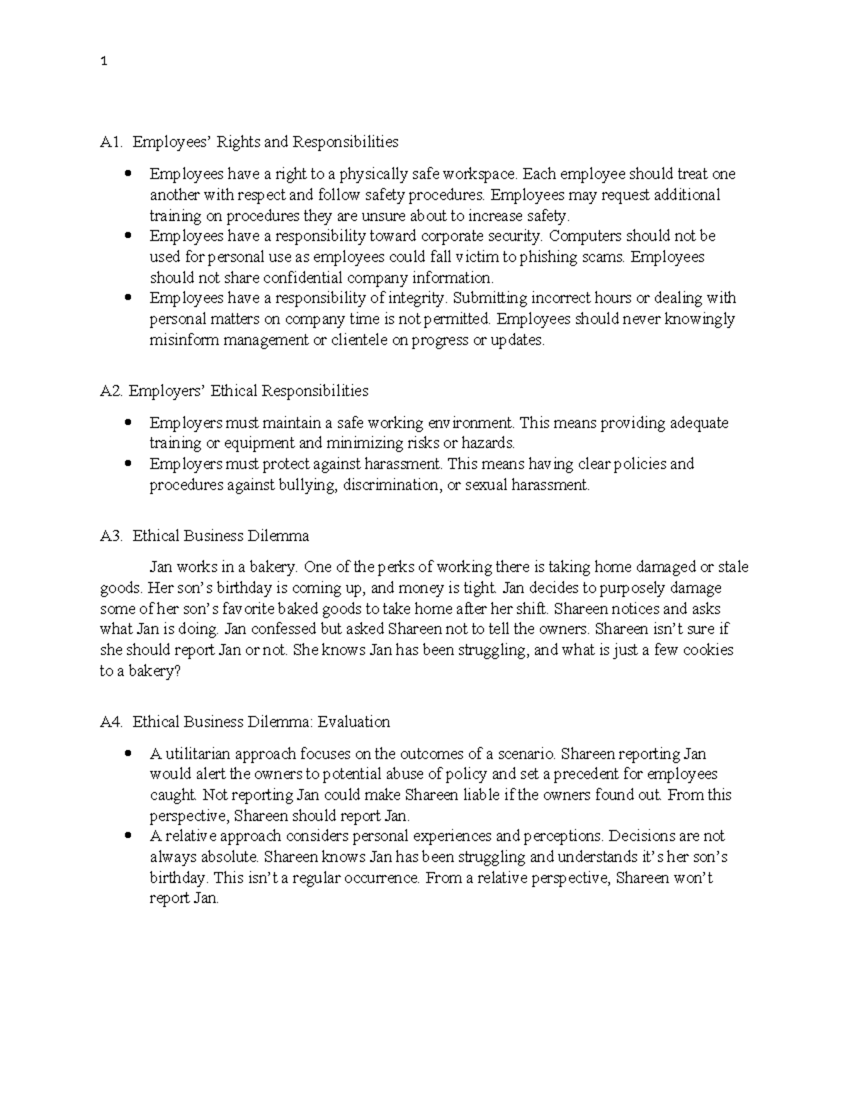 C717 Task 2: Rights, responsibilities, and ethical dilemmas in the ...