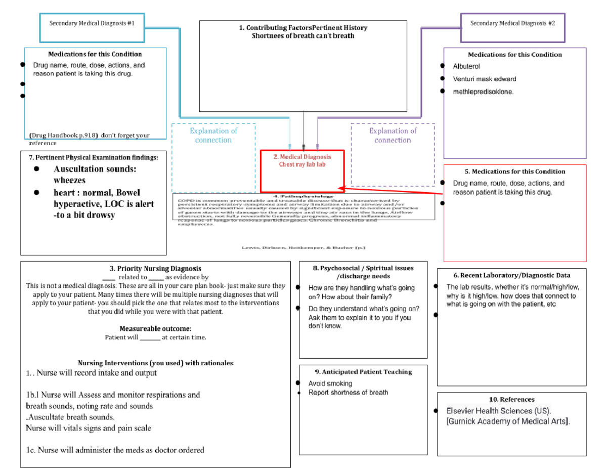 Nursing Concept Map Template VBC (1) - Secondary Medical Diagnosis ...