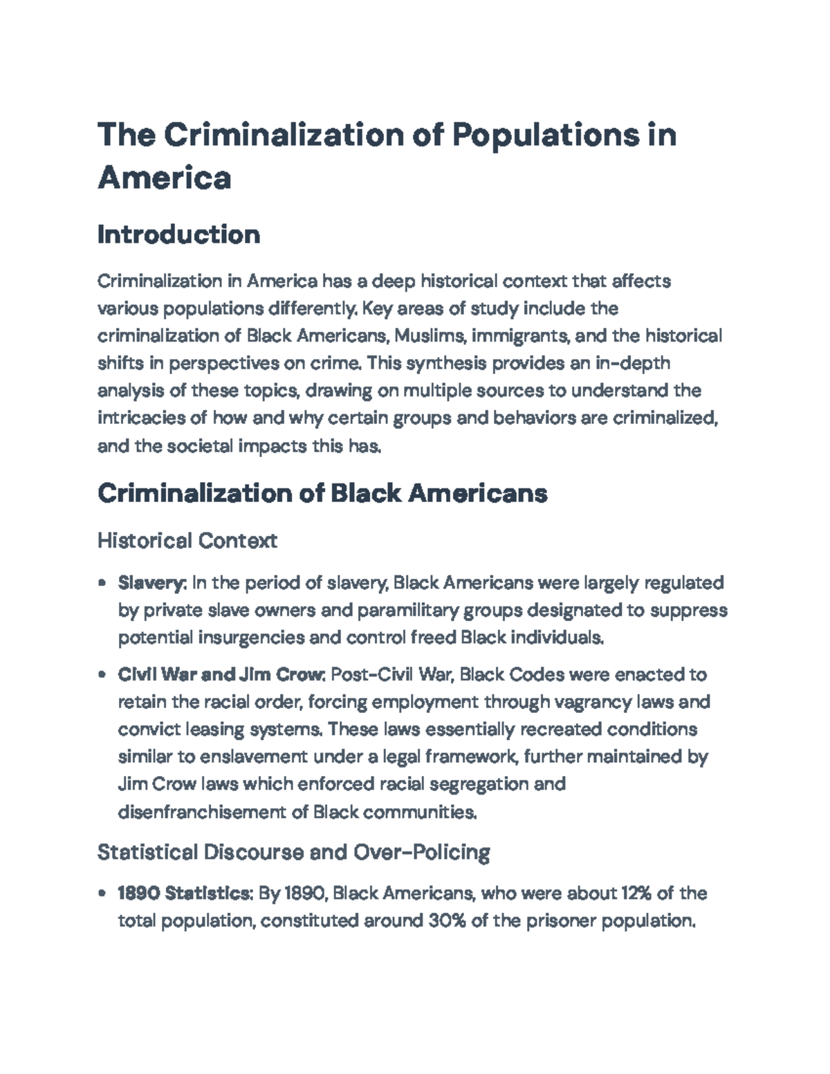 Criminalization of Populations in America: Historical Contexts and ...