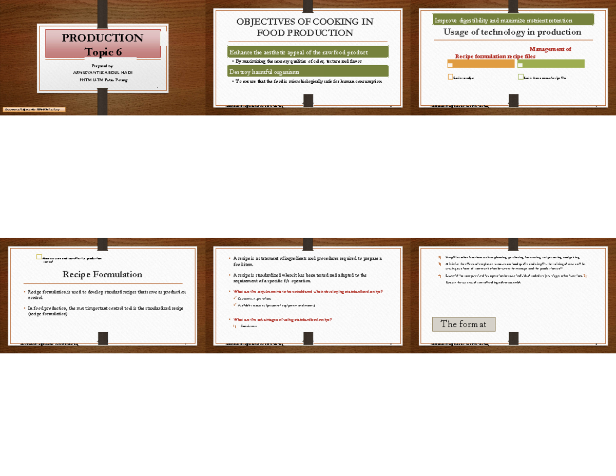 Chapter 6: Food Production Objectives and Recipe Standardization ...