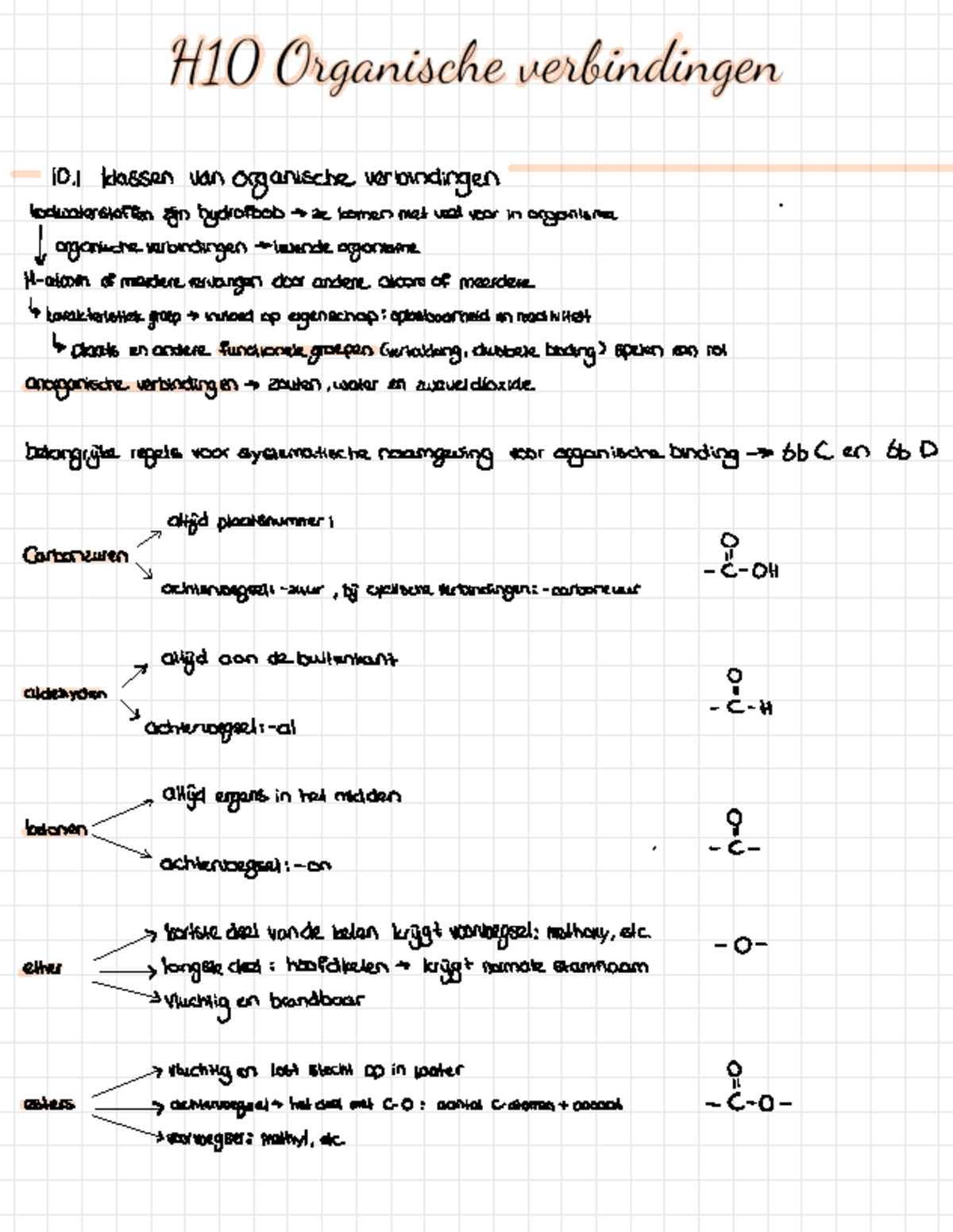 NOVA Samenvatting H10.1-H10.3 Organische Verbindingen 5vwo - Studeersnel