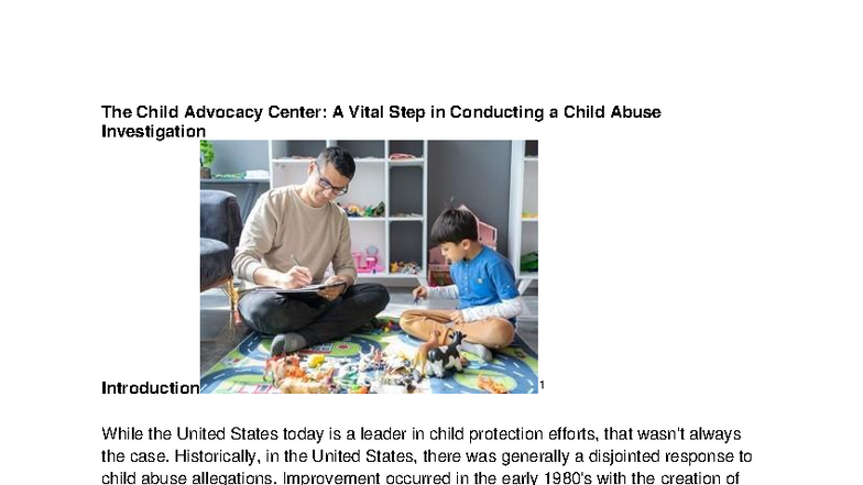 Child Advocacy Centers: Enhancing Child Abuse Investigations (CPS 101 ...