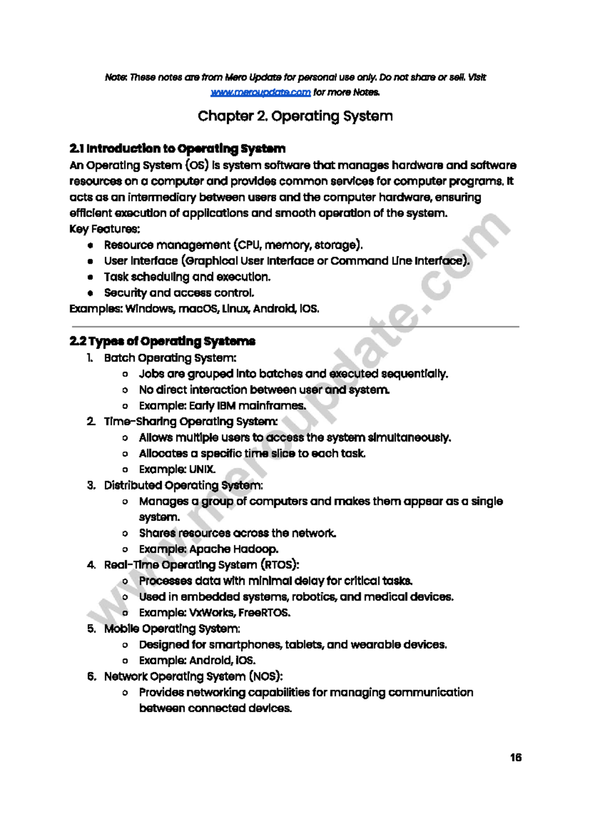 CS101: Chapter 2 - Introduction to Operating Systems Notes - Studocu