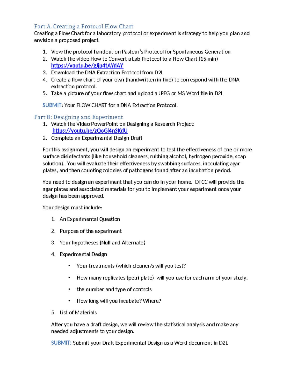 Week 4 Assignment: Flow Chart & Experimental Design for Lab Protocol ...