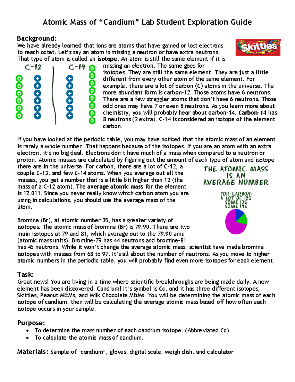 Candium Atomic Mass Lab Exploration Guide (CHEM 101) - Studocu