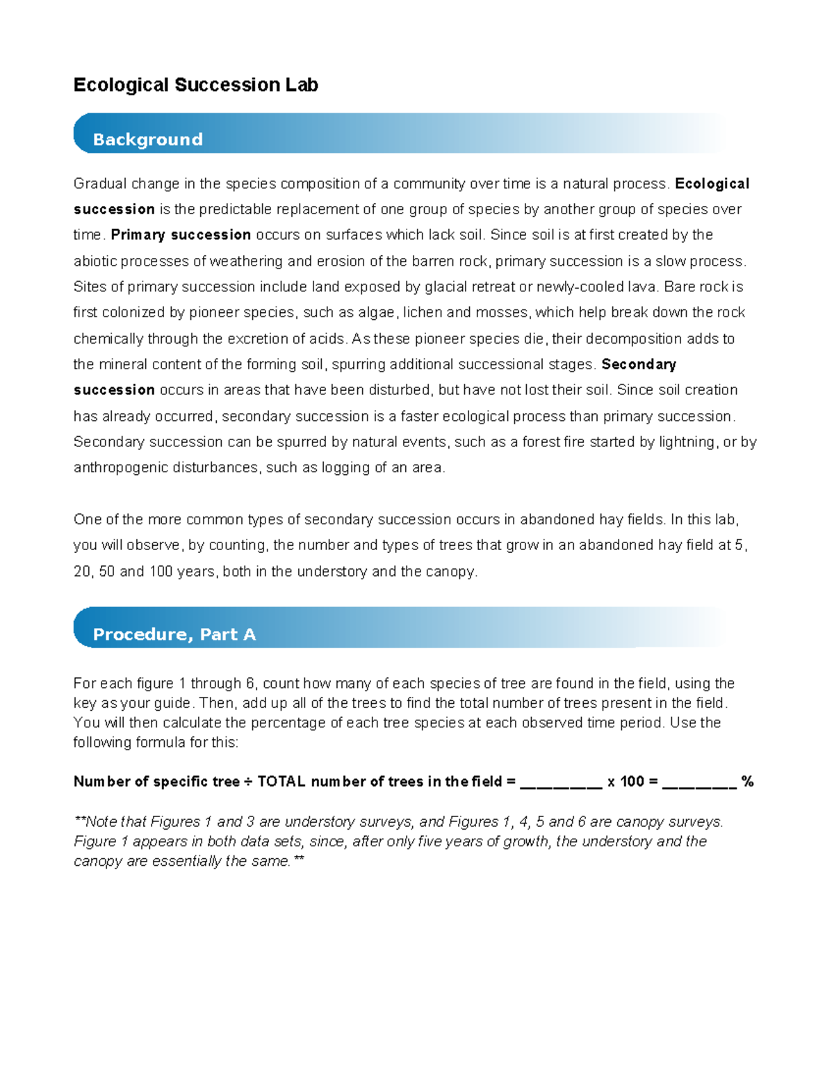 Ecological Succession Lab Analysis: Unit 2 Model Lesson Notes - Studocu