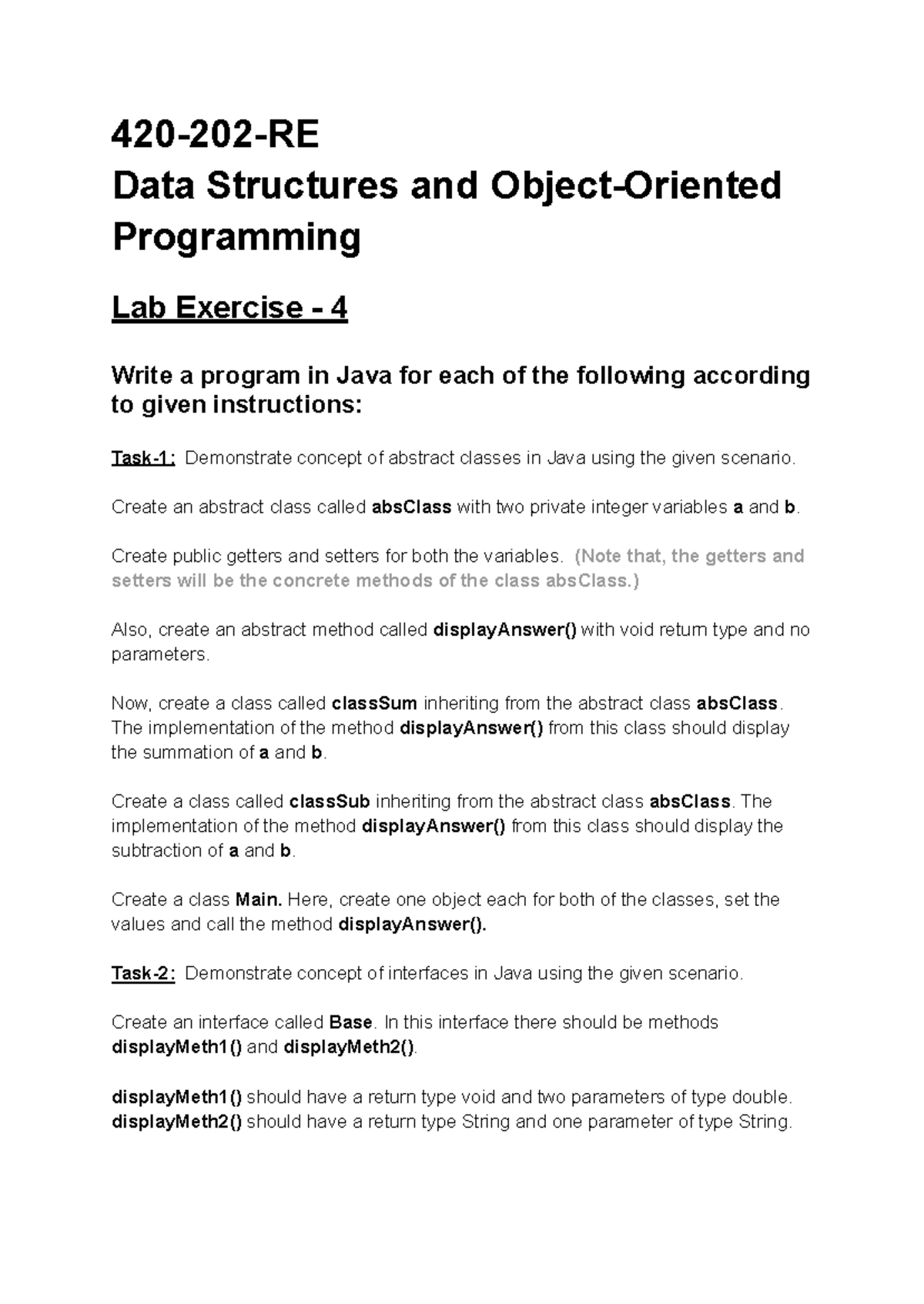 Lab Exercise - Helpful Extra - 420-202-RE Data Structures and Object ...