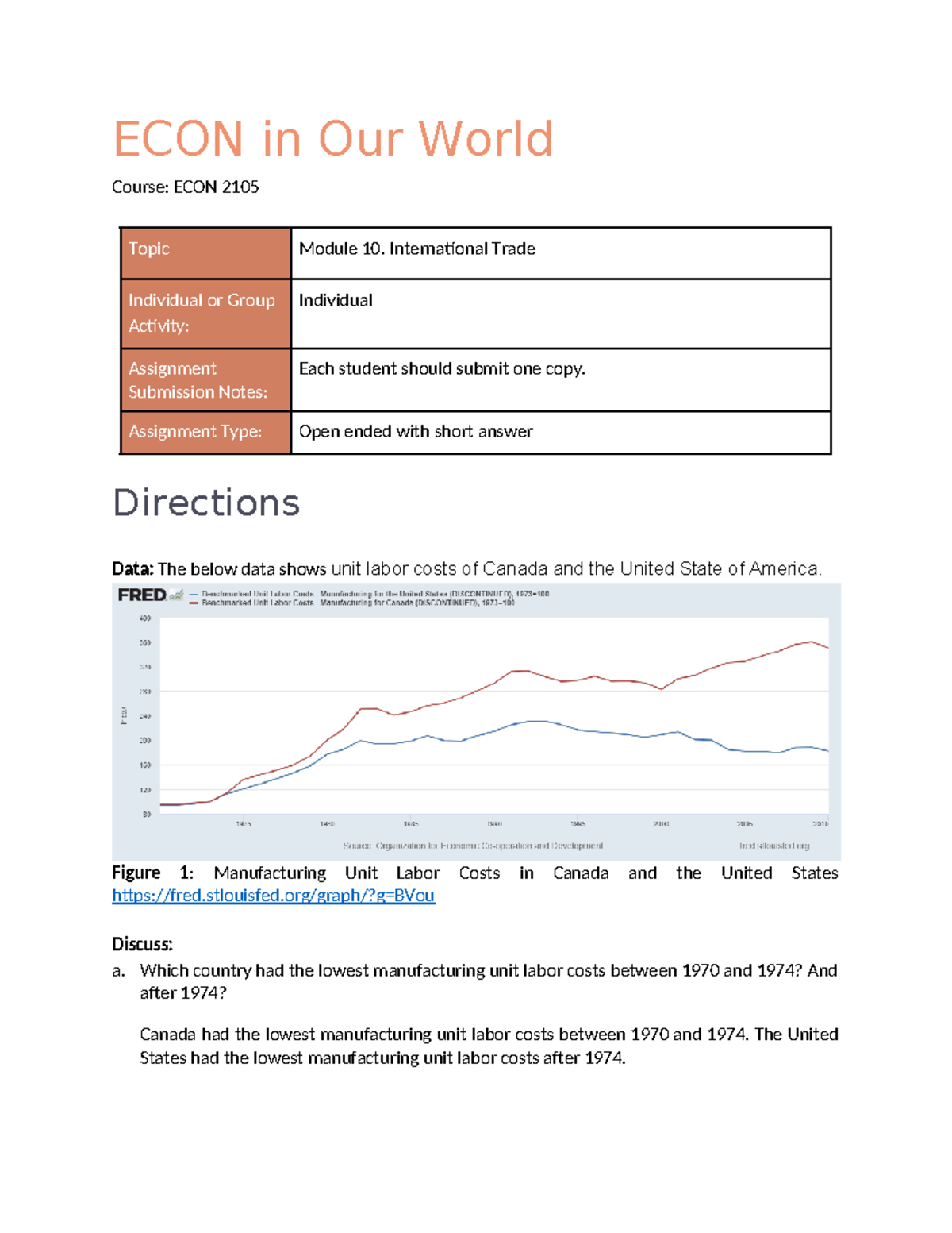 ECON 2105: Module 10 International Trade Assignment Insights - Studocu