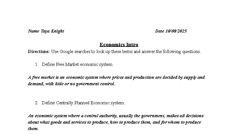 Econ 101: Intro to Economic Systems and Key Concepts - Studocu