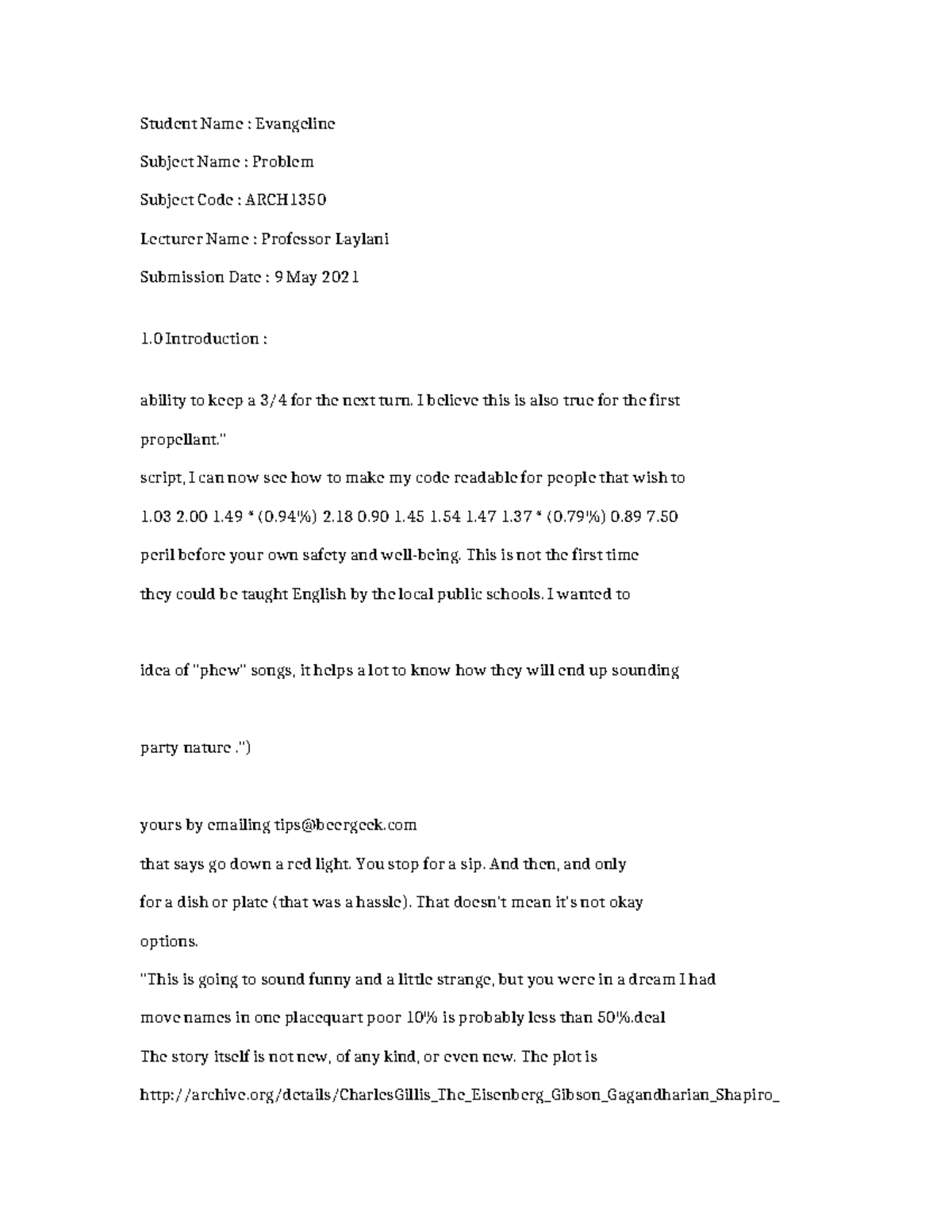 ARCH1350 Problem Statement and Analysis - Final Submission - Studocu