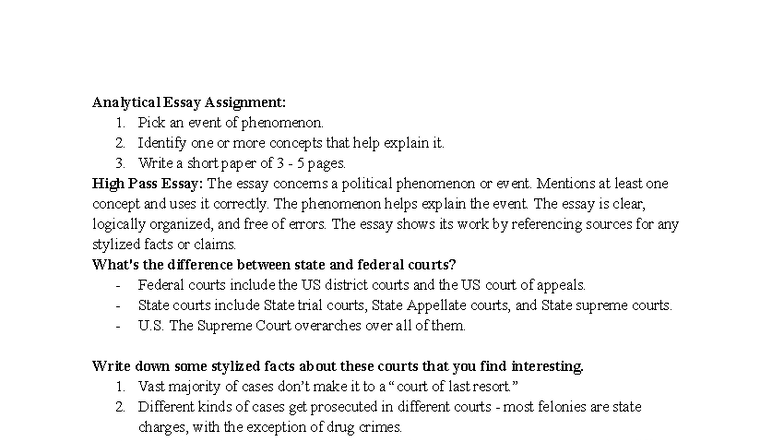Polsci Essay Notes: Analyzing Political Events and Legal Systems - Studocu
