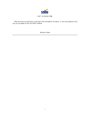 MAT 230 module 5 assignment - MODULE FIVE PROBLEM SET This document is proprietary to Southern ...