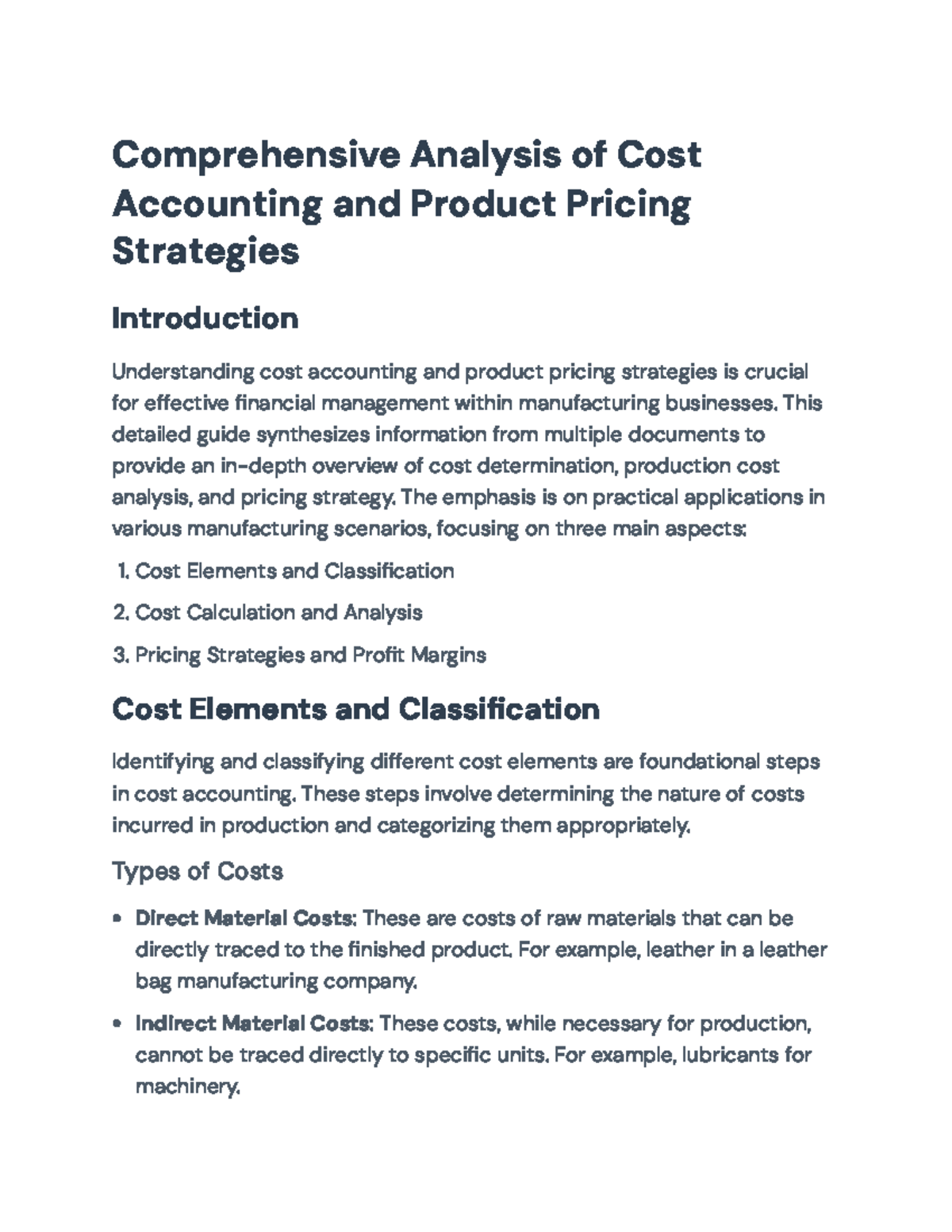 Cost Accounting and Pricing Strategies: A Comprehensive Guide ...