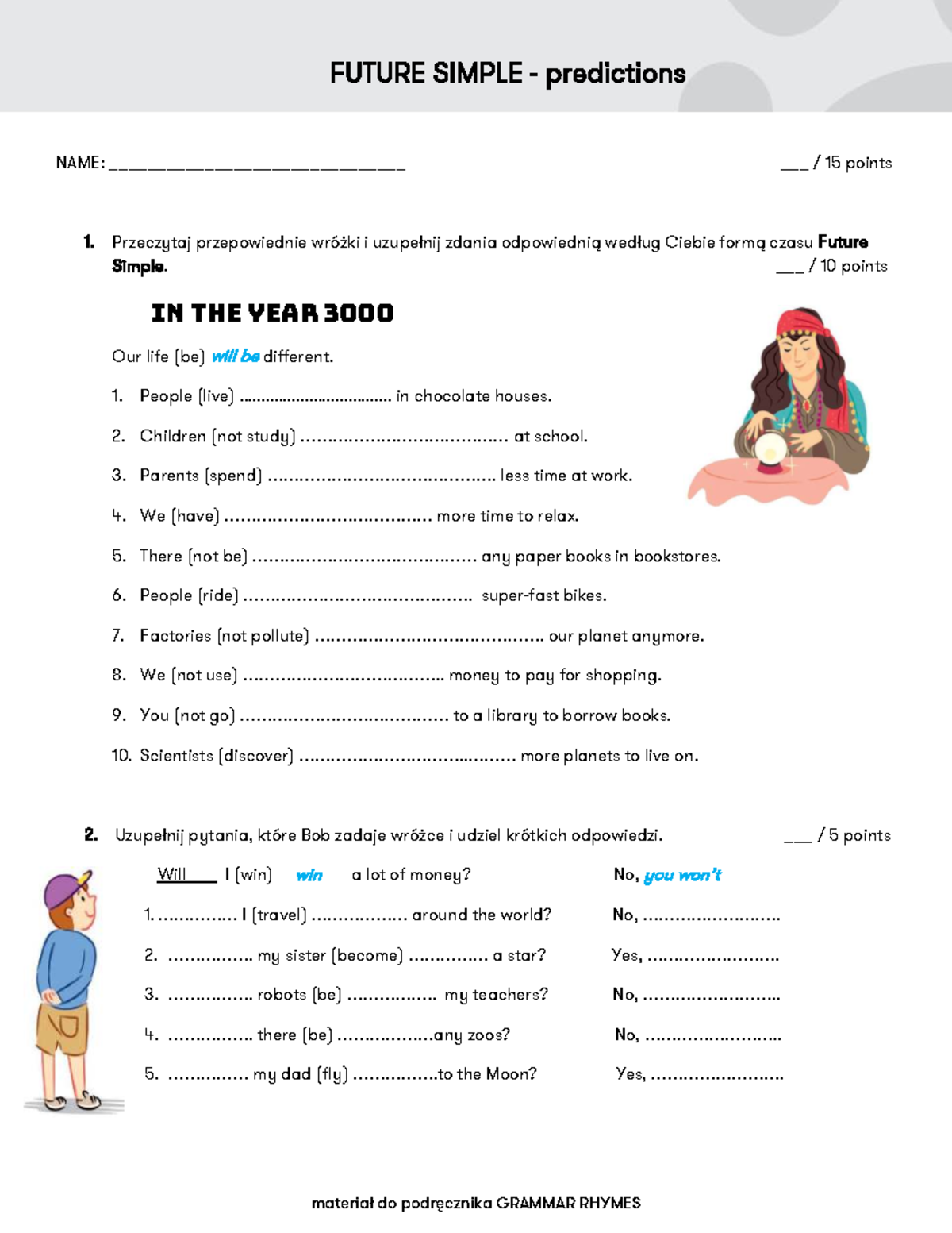 Short Test: Future Simple Predictions (Grammar Rhymes) - Studocu