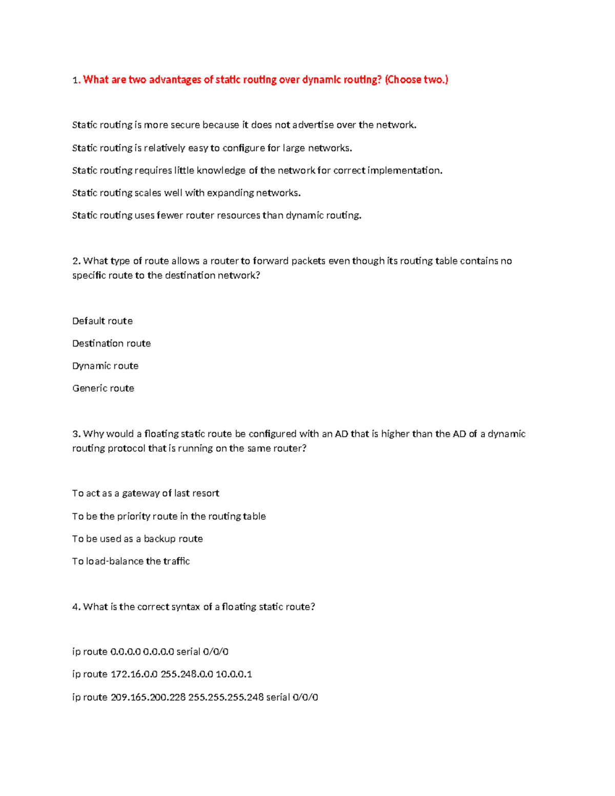 Static Routing - Advantages, Syntax & Configuration Guide - Studocu