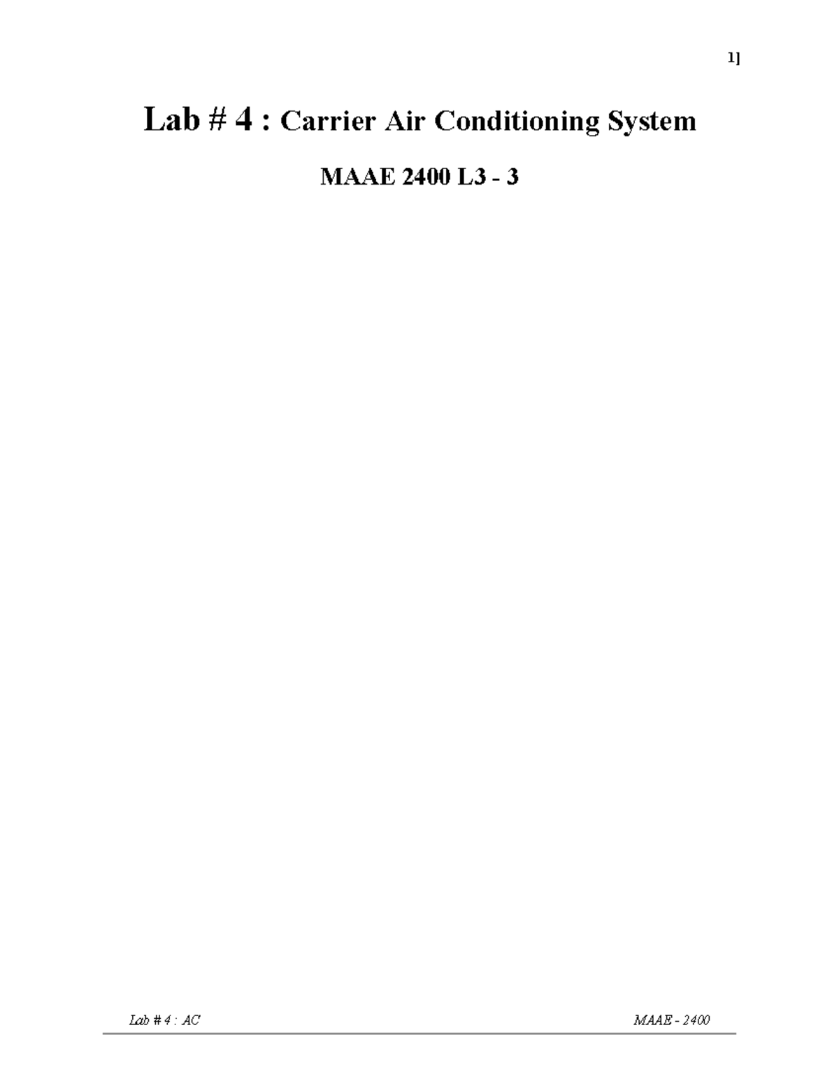 AC Lab 4 - Thermodynamics MAAE 2400 - Lab # 4 : Carrier Air ...