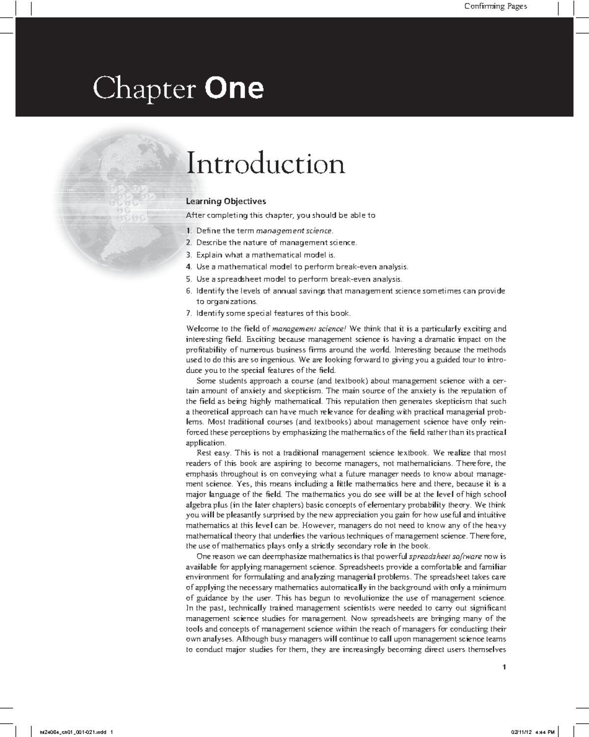 Chapter 1. introduction - 1 Chapter One Introduction Learning ...