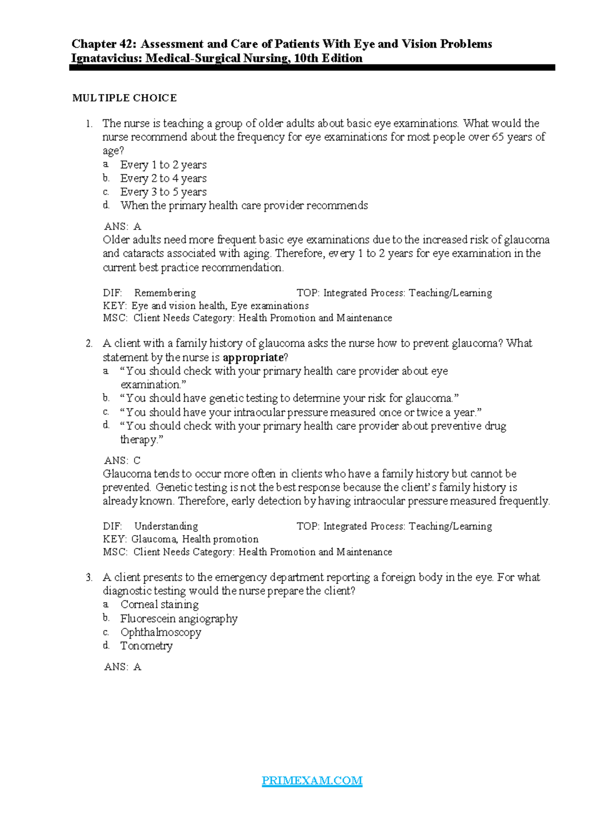 Eye Nose Mouth Quiz Med Surge - Chapter 42: Assessment and Care of ...
