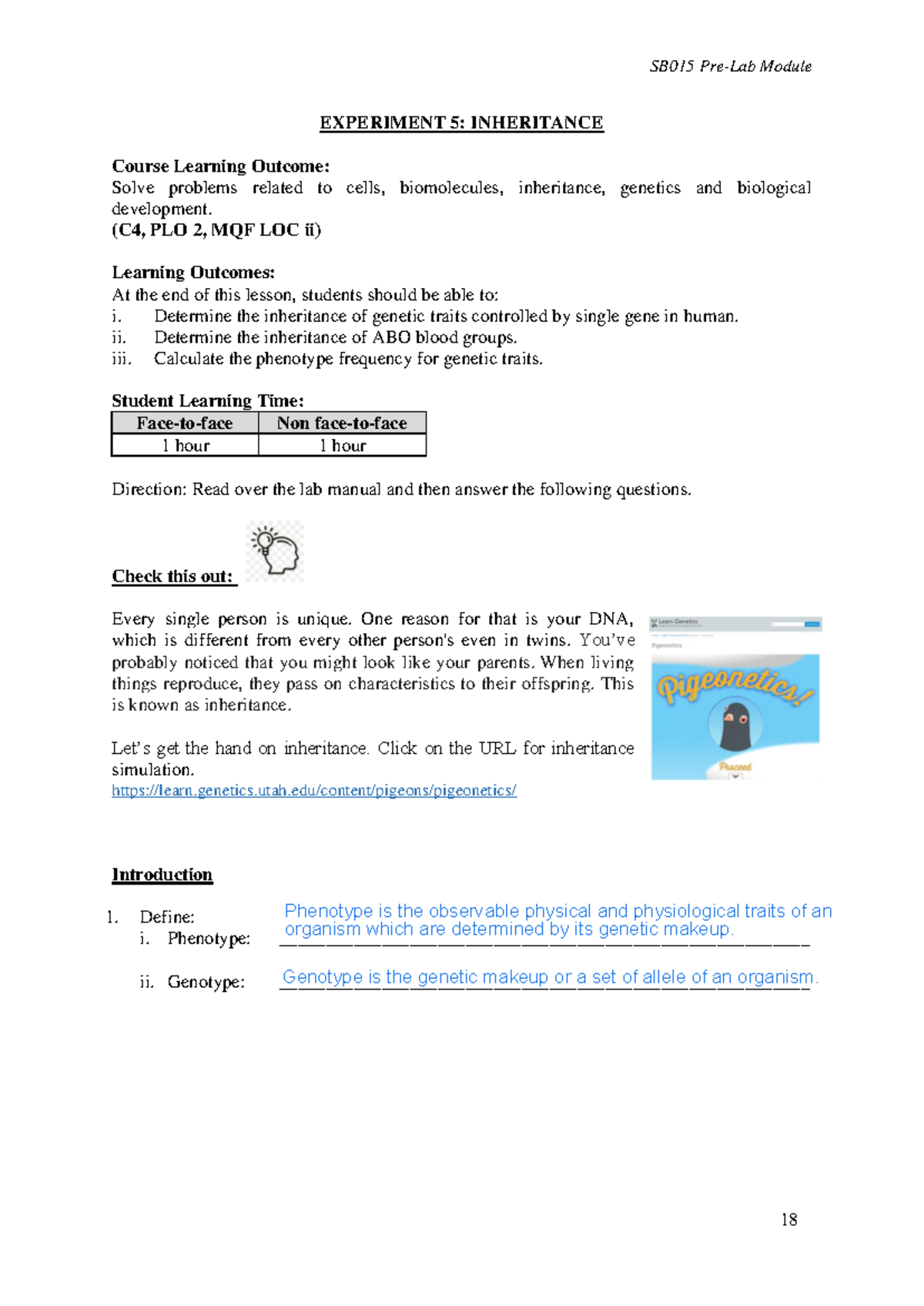 SB015 Module Experiment 5: Inheritance Pre-Lab Notes - Studocu