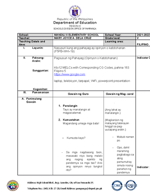 English 10 Q4 Module 4 - English Quarter 4 - Module 4 Observing Correct ...