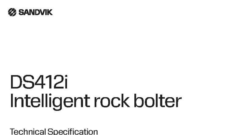 Sandvik DS412i Technical Specification Sheet for Mining Operations - Studocu