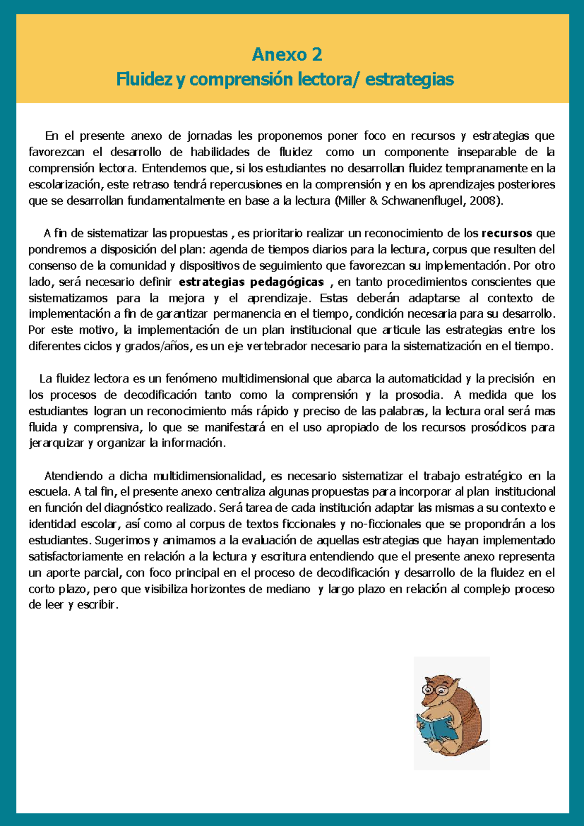 Anexo 2: Estrategias para la Fluidez y Comprensión Lectora - Studocu