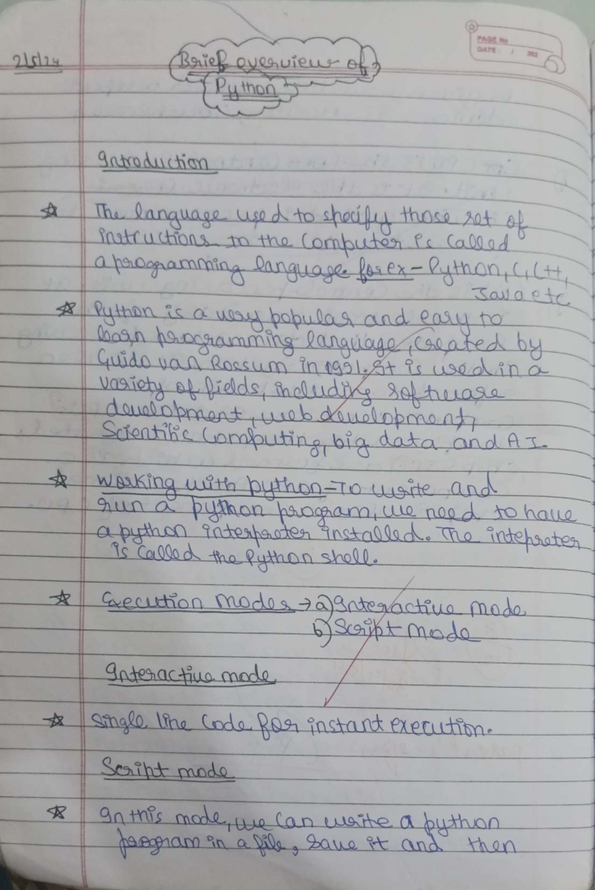 Python Programming Basics: Introduction and Key Concepts (CS101) - Studocu