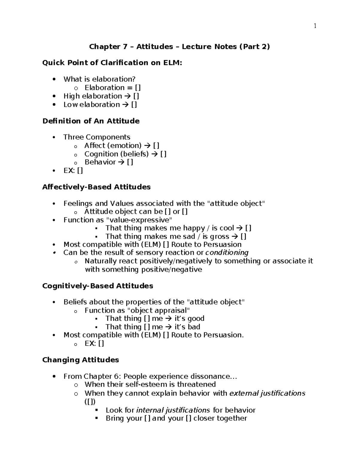 Chapter 7 – Attitudes and Persuasion: Lecture Notes (Part 2) - Studocu