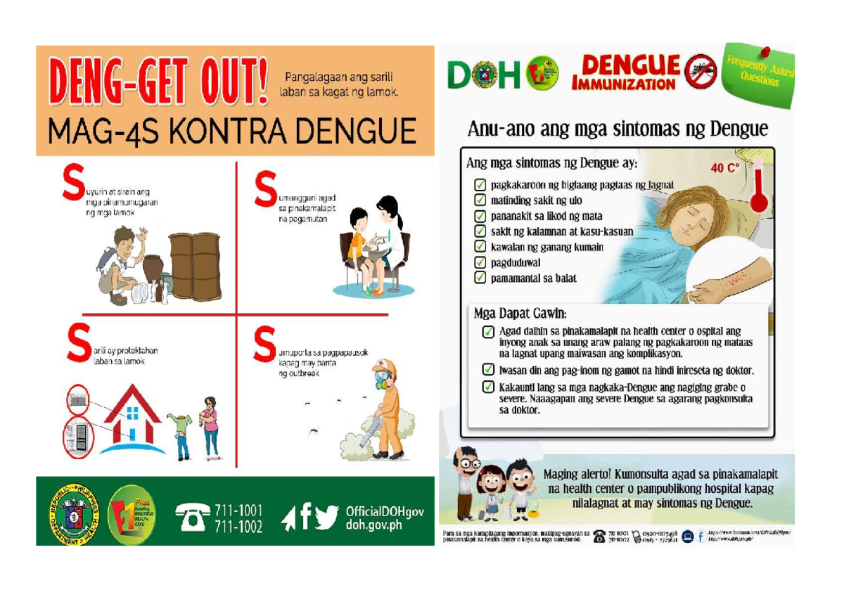 IEC Dengue: Pangalagaan ang Sarili Laban sa Kagat ng Lamok - Studocu