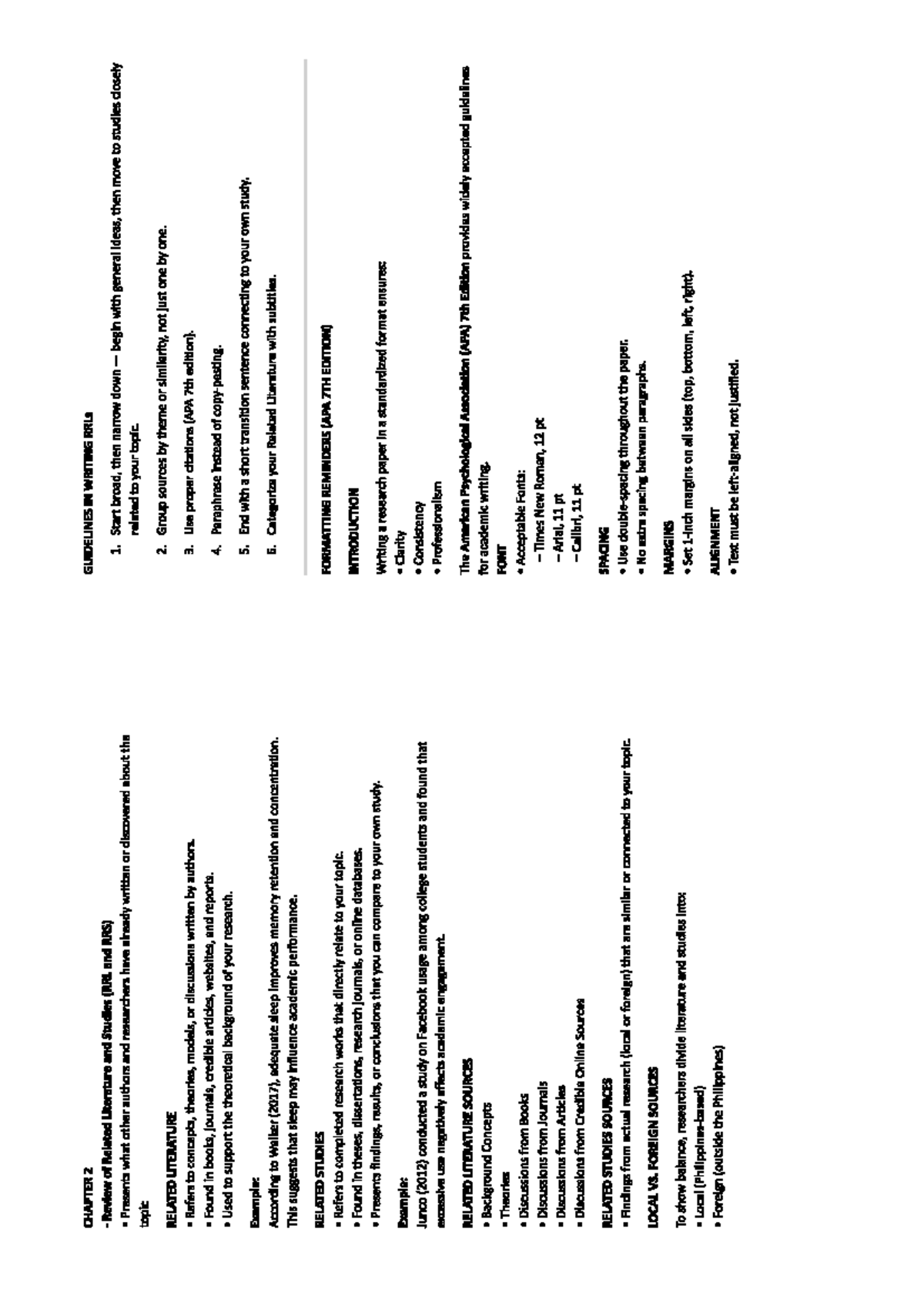 CHAPTER 2 GUIDELINES FOR WRITING RRLs: Review of Related Literature and ...