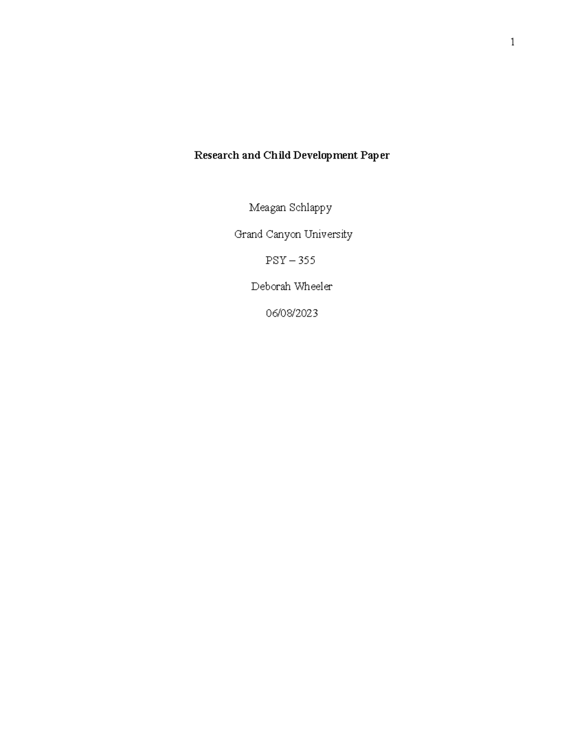 Research and Child Development Paper - According to Santrock et al ...