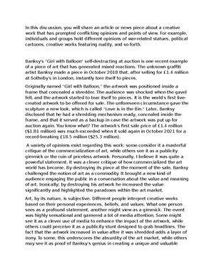 [Solved] In this discussion you will share an article or news piece ...