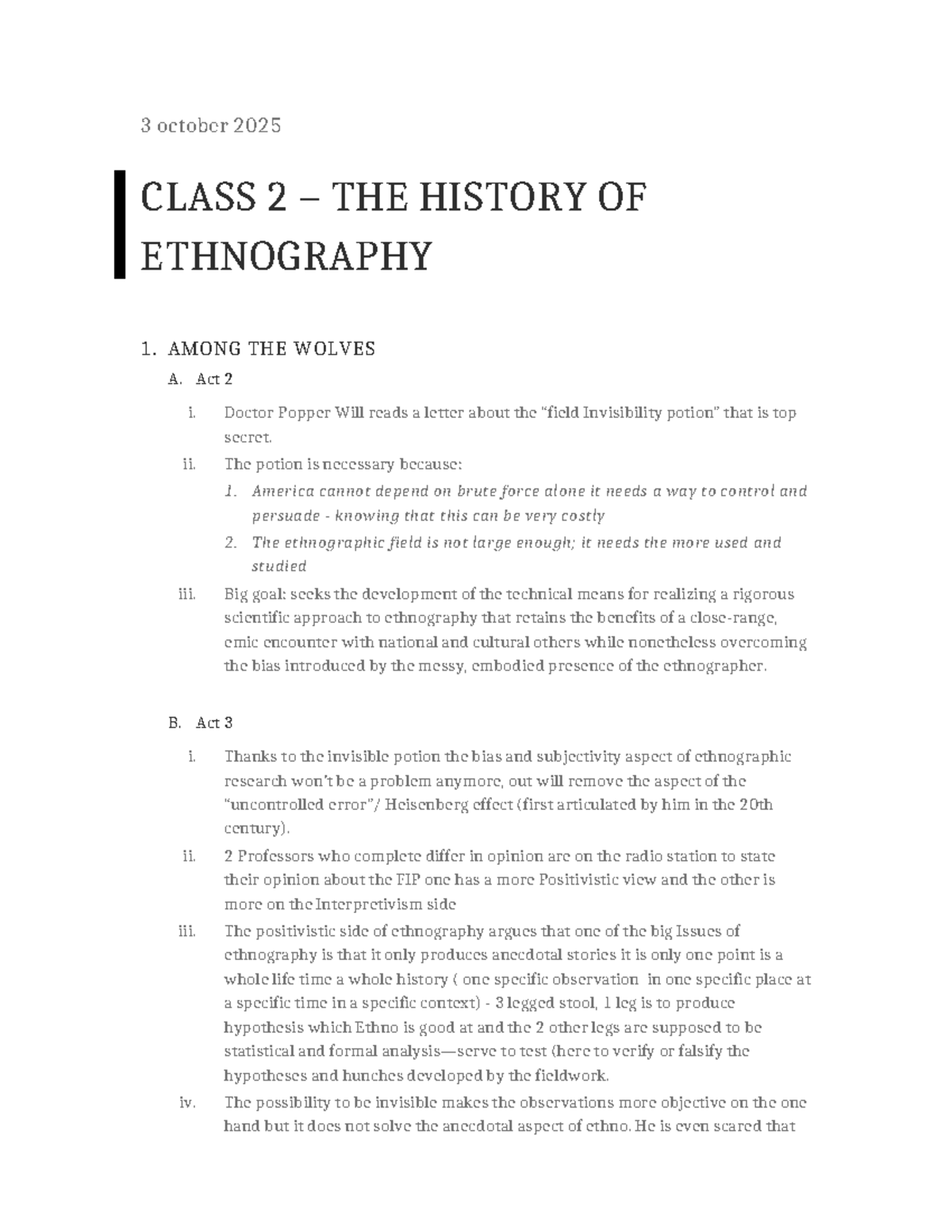 Class 2 - The History of Ethnography: Exploring Bias and Objectivity ...