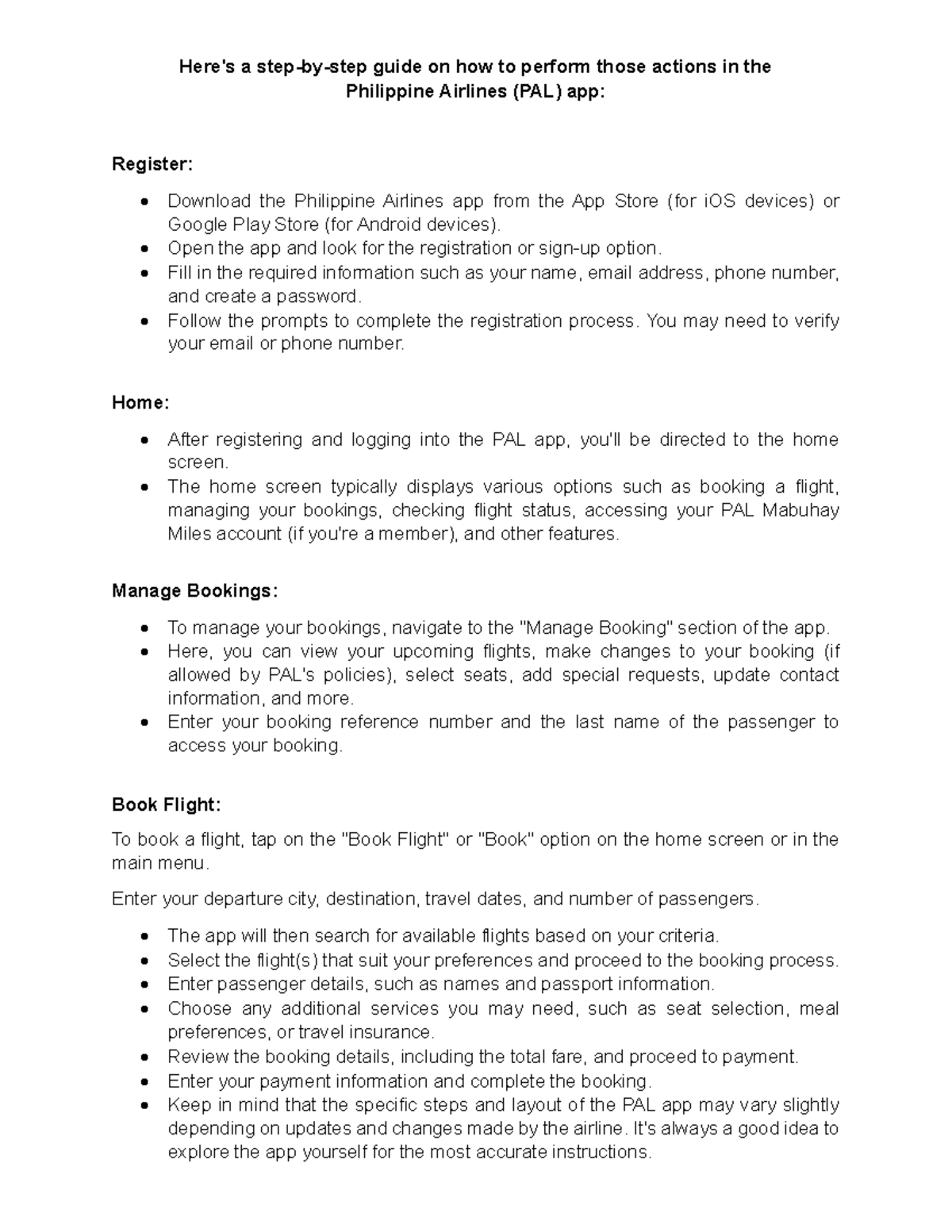 PAL APP Process - Step-by-Step User Guide - Studocu