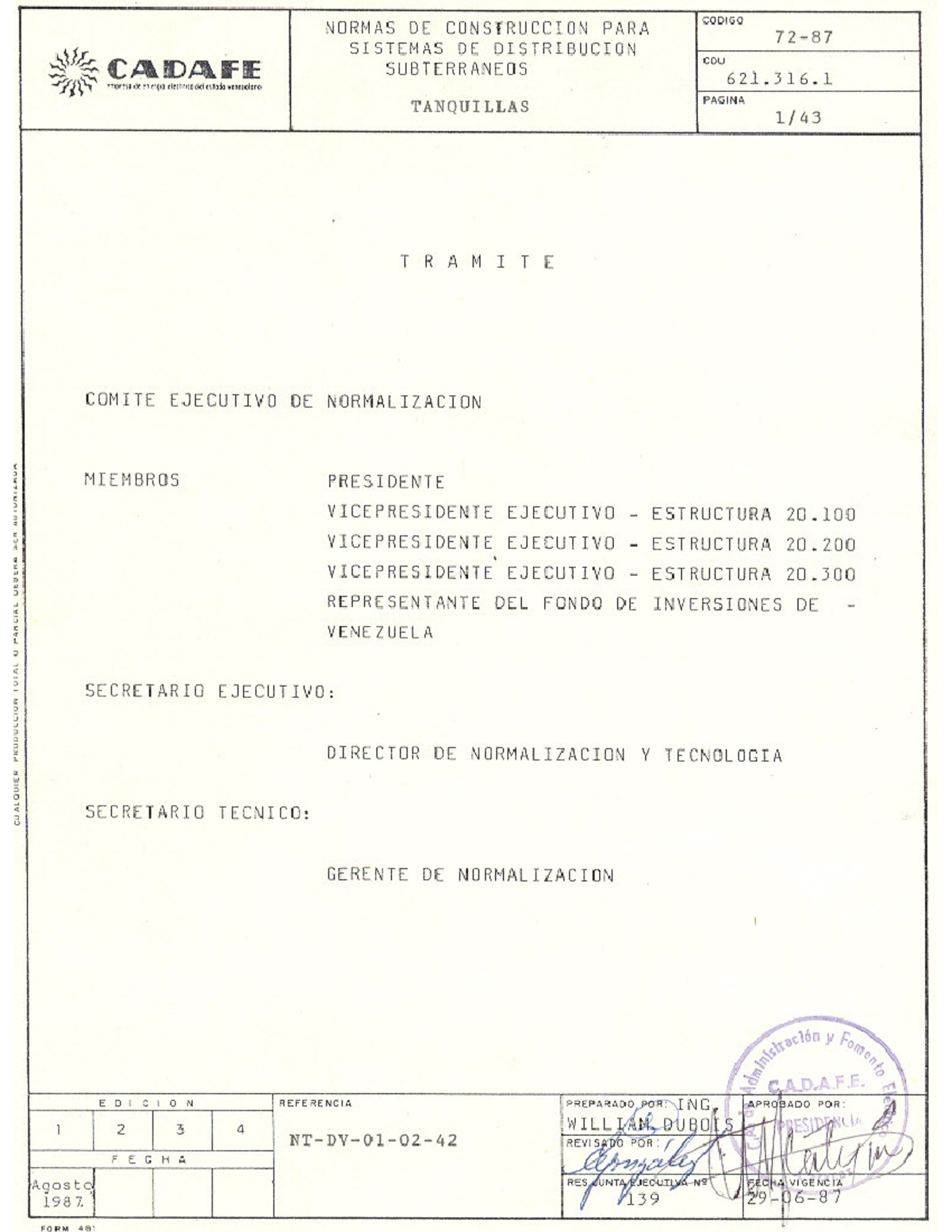 Normas de Construcción para Sistemas de Distribución CDU CADAFE - Studocu