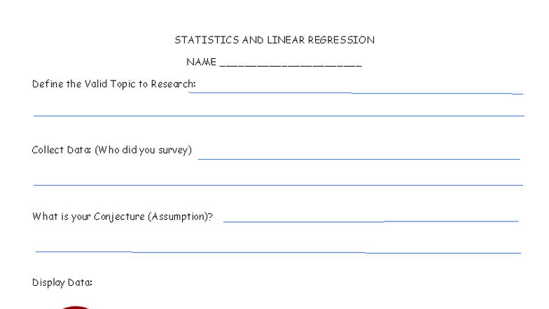 Statistics and linear regression project - STATISTICS AND LINEAR ...