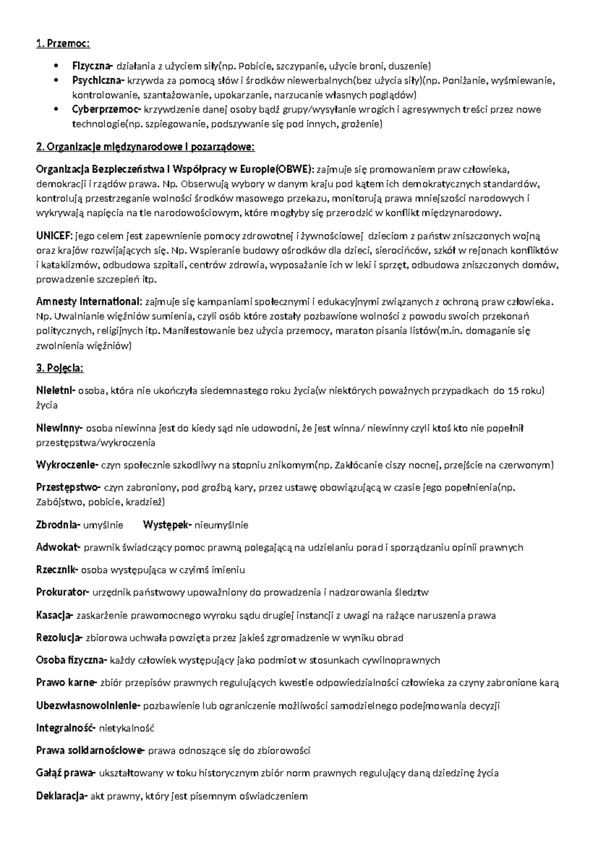 WOS-KL8 - Notatki z rozdziału 3: Przemoc i Organizacje Międzynarodowe - Studocu