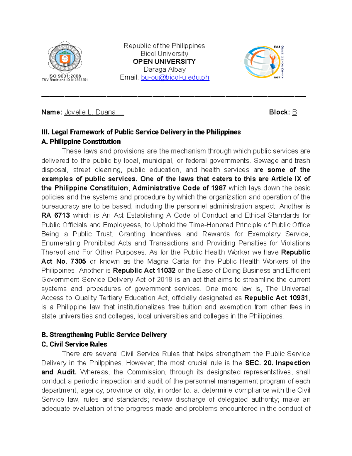 Legal Framework for Public Service Delivery in the Philippines - GOV ...