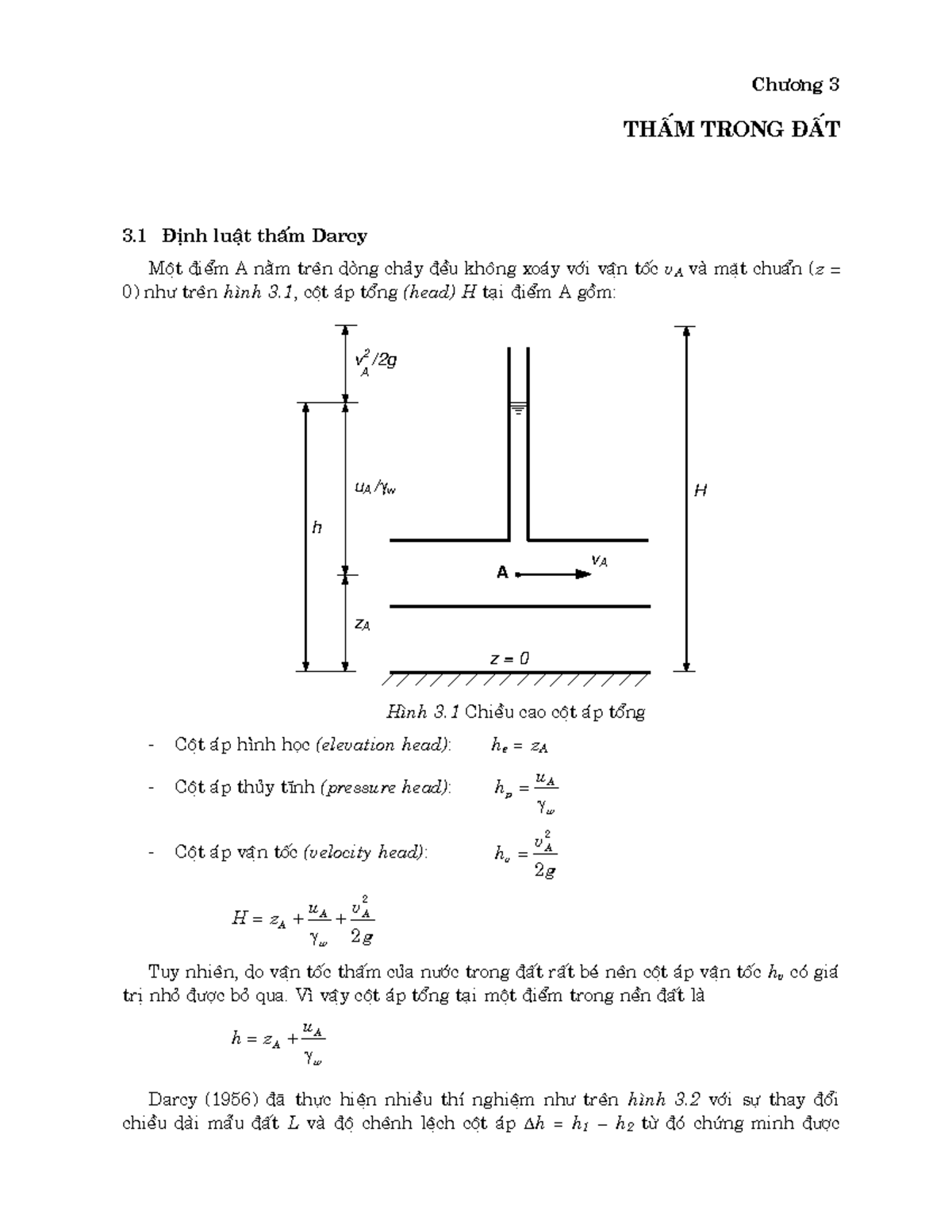 Chương 3: Thí Nghiệm Thấm Trong Đất - SLIDE - Studocu