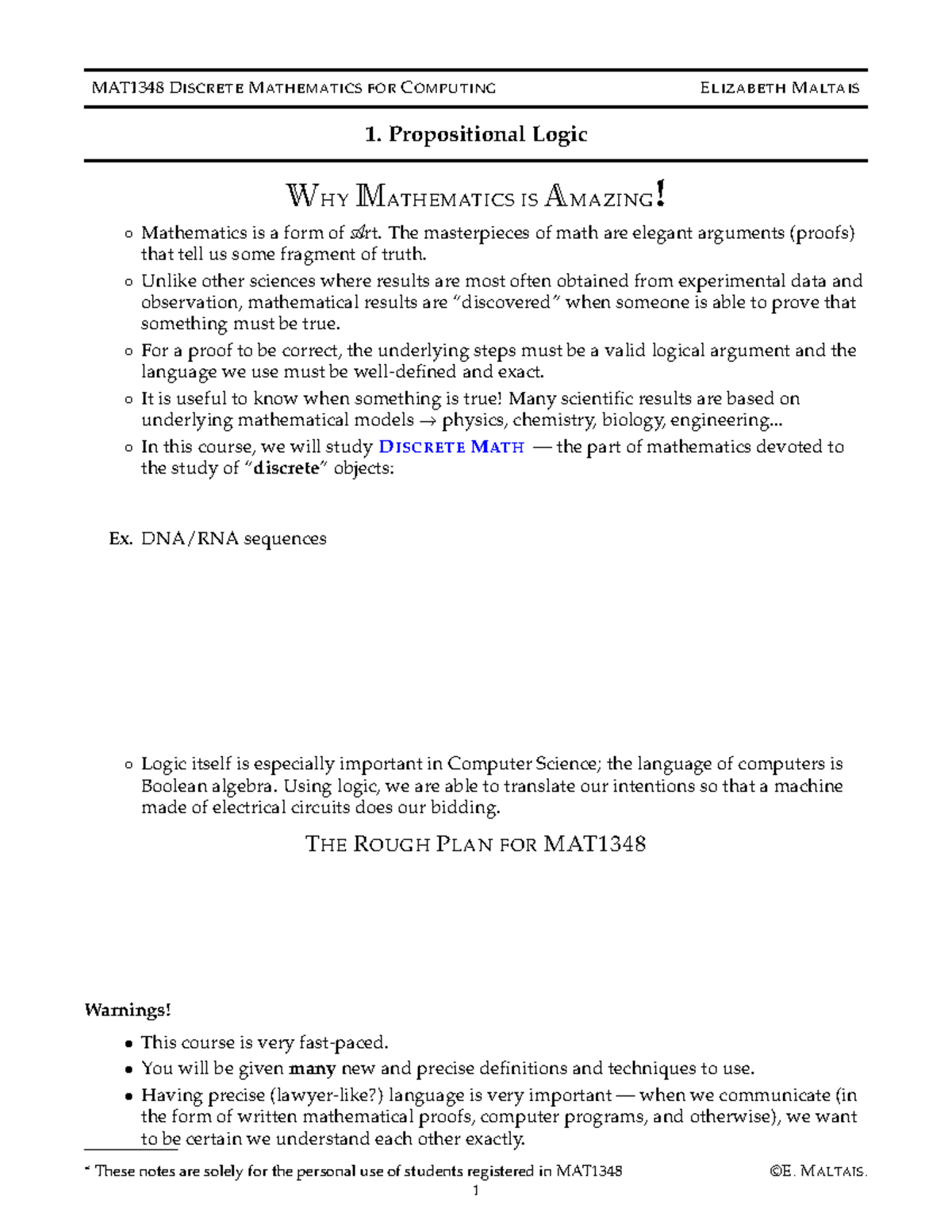 MAT1348 Discrete Mathematics Lecture Notes by Elizabeth Maltais - Studocu