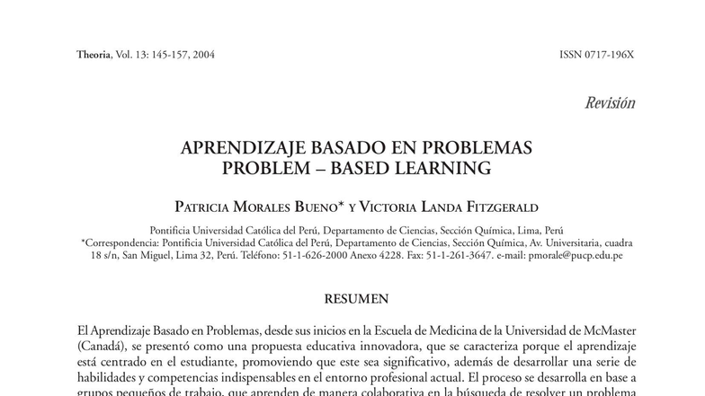 Aprendizaje Basado en Problemas (ABP) en Educación: Un Enfoque ...