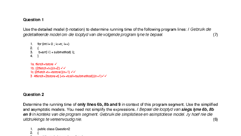 CMPG 221 - Semester Test: Running Time Analysis and Code Output - Studocu