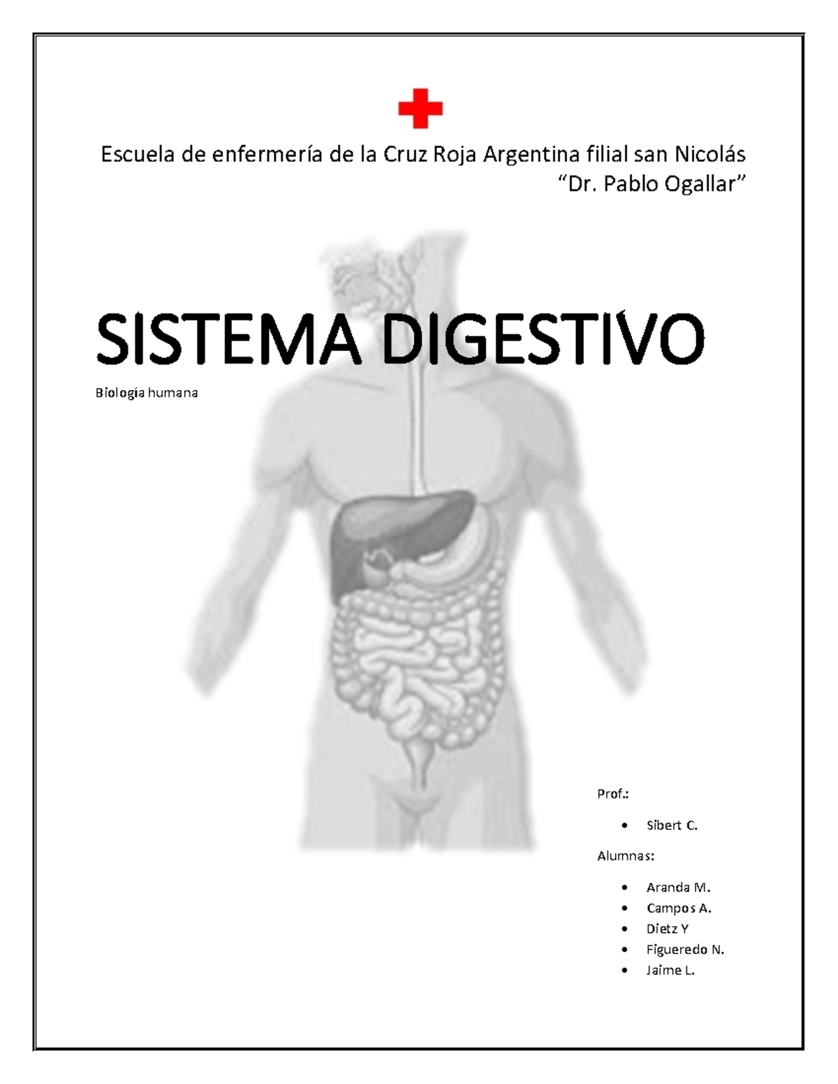 Resumen del Sistema Digestivo - Biología Humana (ENF101) - Studocu