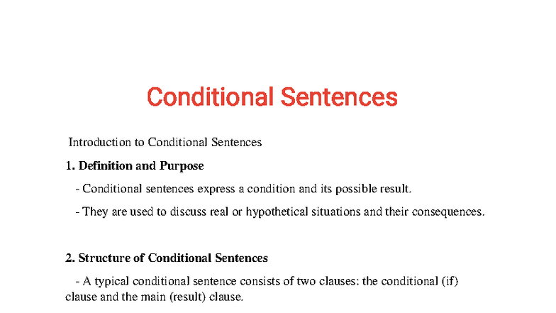 Lecture 11: Understanding Conditional Sentences in English Grammar ...