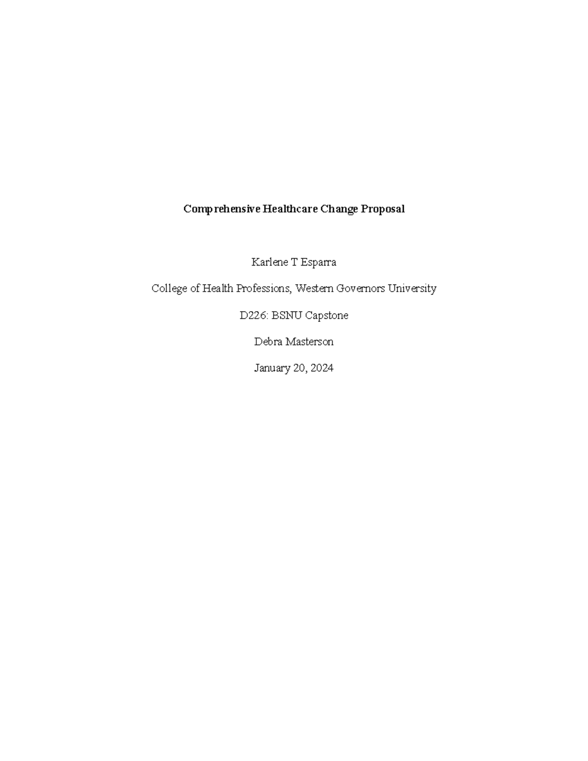 D226: Comprehensive Proposal for Patient Acuity Response Team - Studocu