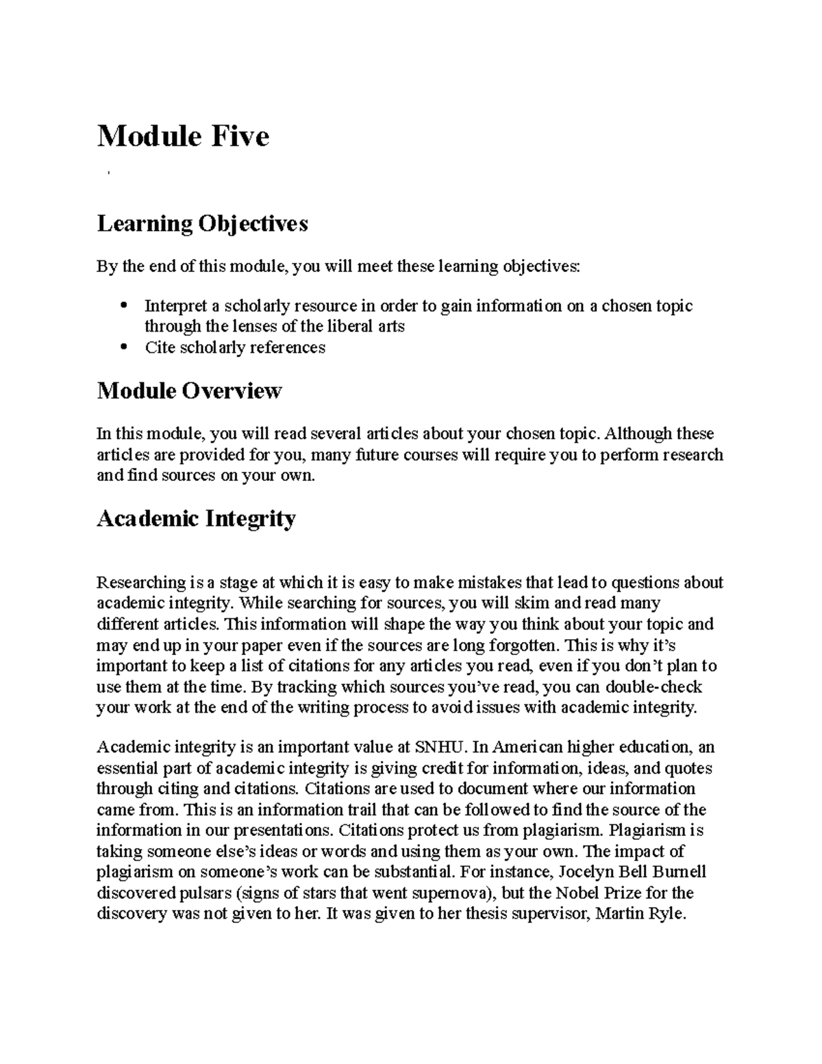 Module 5 objective - Module Five Learning Objectives By the end of this module, you will meet ...