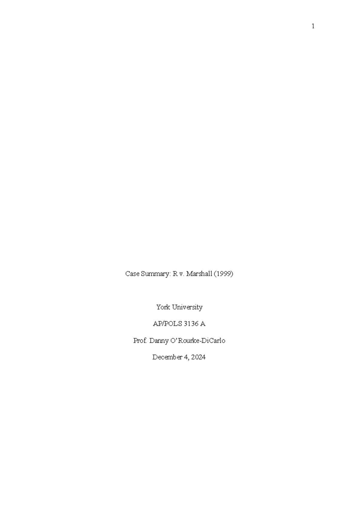 POLS 3136 Case Summary: Analyzing R v. Marshall and Aboriginal Rights ...