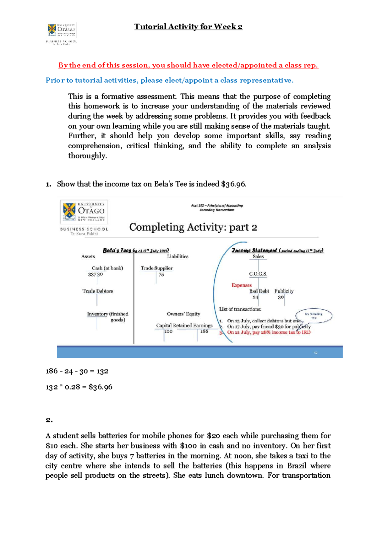 Week 2 Tutorial Activity: Understanding Income Tax & Business Profit ...